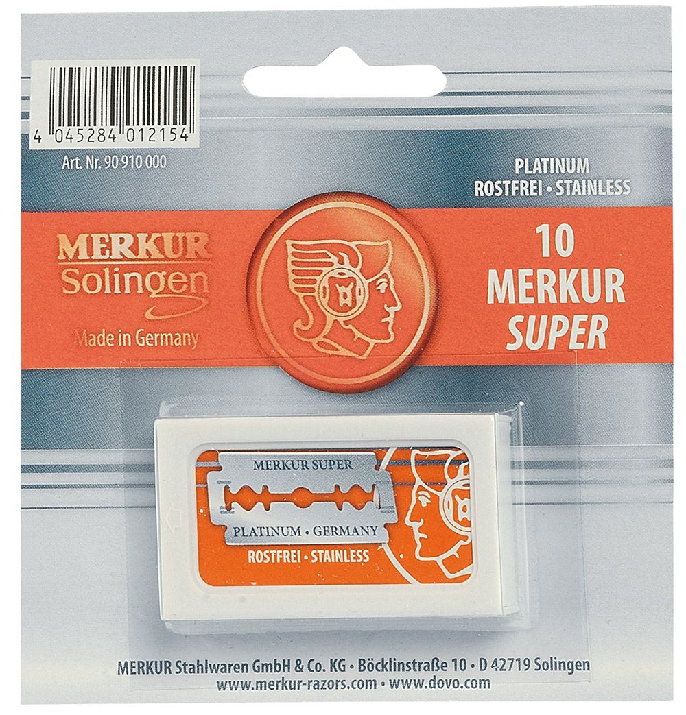 10x Merkur Super Platinum Double Edge Safety Razor Blades - Free Delivery